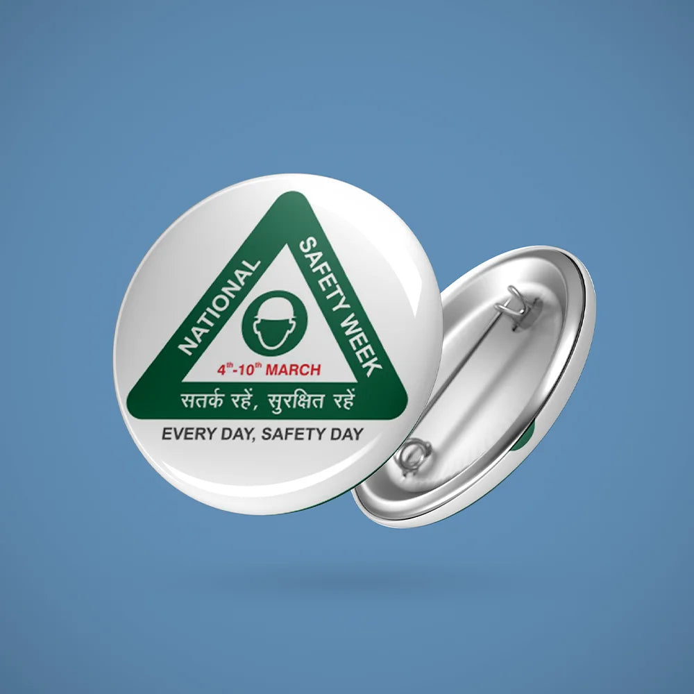 National Safety Week Pin-Button Badges | Promote Workplace Safety(Pack ...