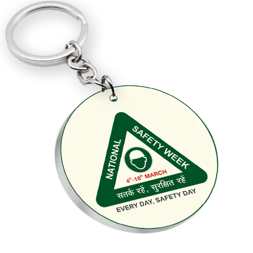 National Safety Week Circle Key Chain | Durable & Lightweight Safety ...