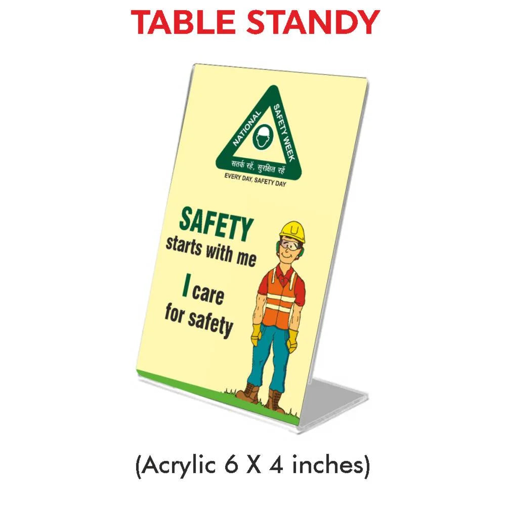 National Safety Week Table Standee (6 x 4 Inches) | Durable Acrylic ...